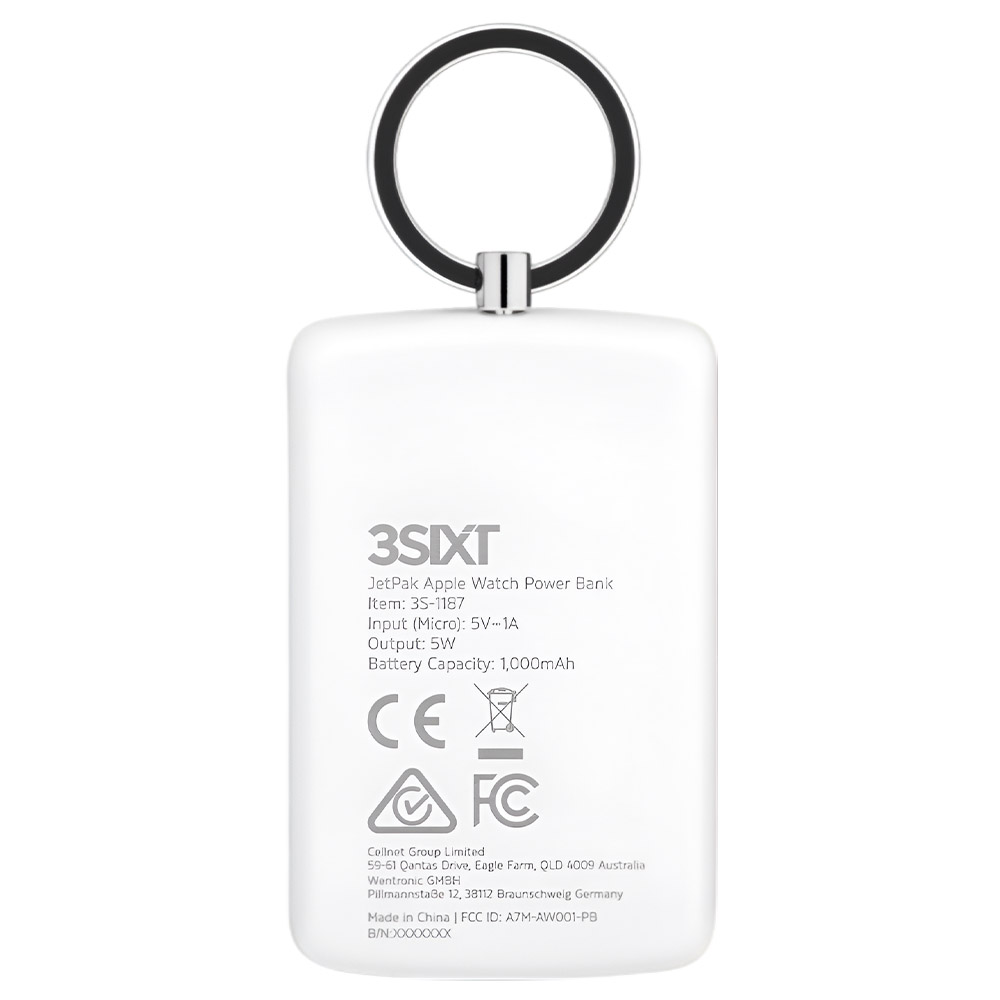 3sixT JetPak Apple Watch Power Bank Keyring 1000mAh - White Online ...