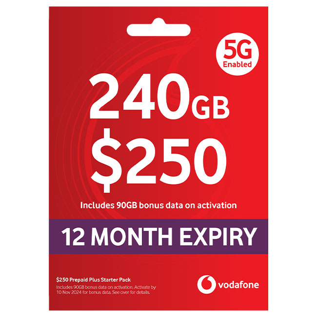 Vodafone $250 Prepaid SIM Card Starter Pack Online - Pop Phones, Australia