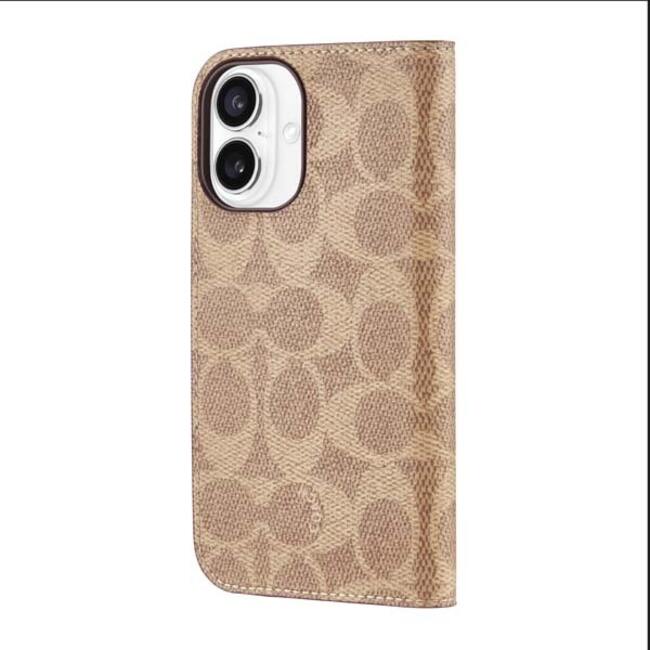 Buy Coach Folio Signature Case (Suits iPhone 16) - Tan Online - Pop Phones, Australia
