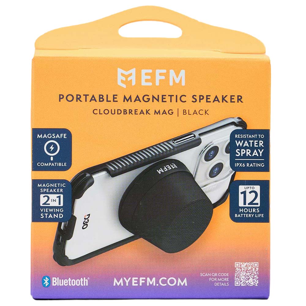 EFM Cloudbreak Mag Bluetooth Speaker with MagSafe Compatability - Black ...